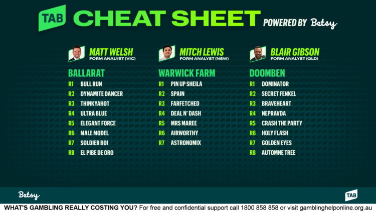 Free Horse Racing Tips Cheat Sheet | VIC, NSW, QLD & SA Top Tips Every Race